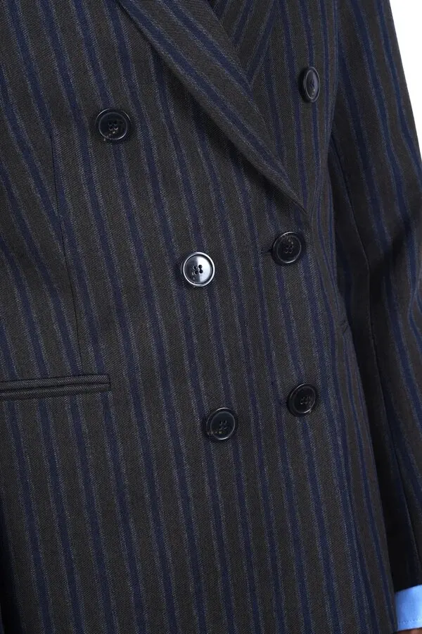 OTTOD'AME Striped Double-breasted Blazer