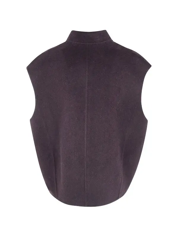 Soeur Stand Collar Wool Blend Sleeveless Vest