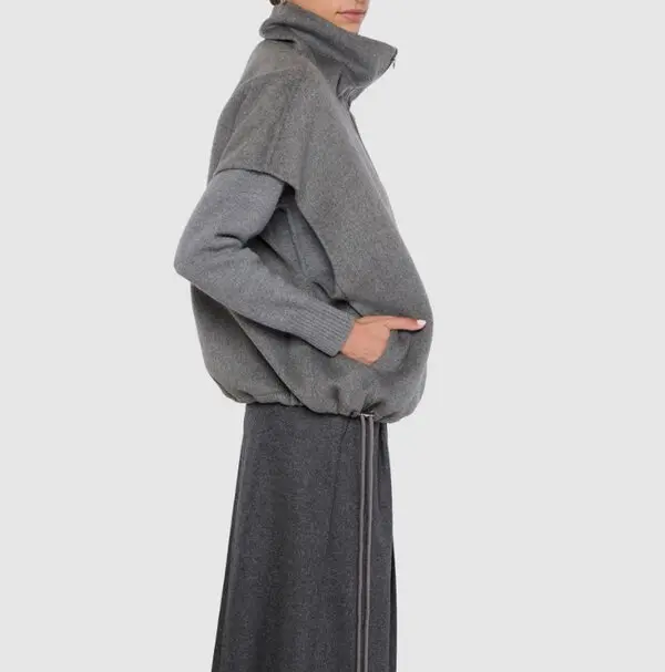 Soeur High Neck Wool Sleeveless Poncho Vest