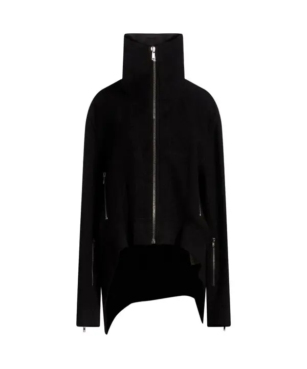 Rick Owens Minimalist Wool Zip-up Jacket
