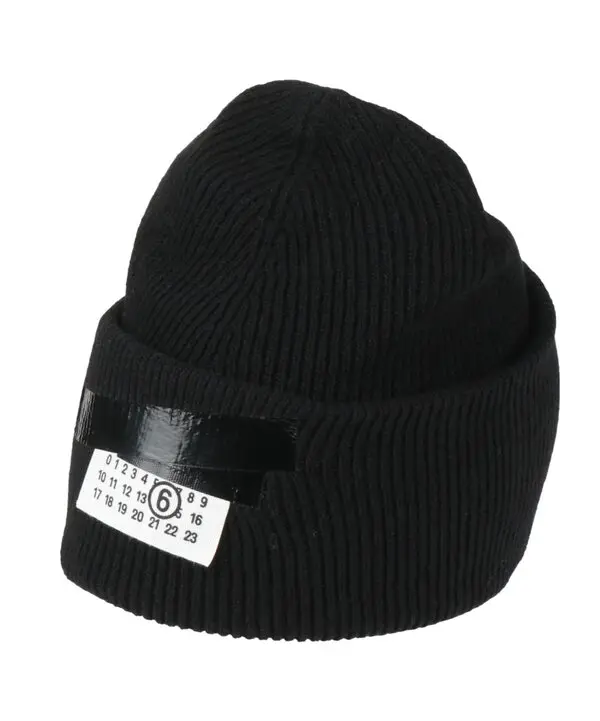 MAISON MARGIELA Solid-colored Knit Beanie - Black