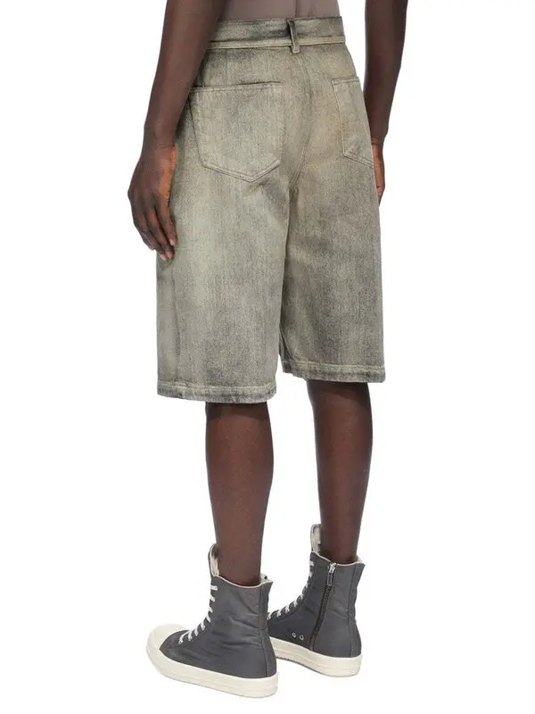Rick Owens Washed-effect Knee-length Shorts