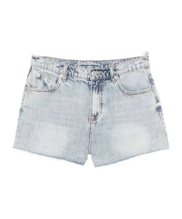 WRSTBHVR Medina Logo-patch Frayed Shorts - Blue