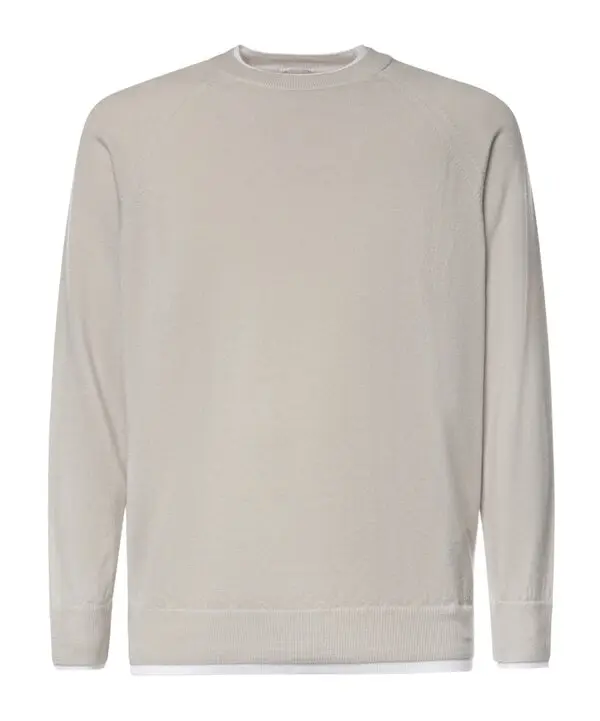 Eleventy Crewneck Raglan-sleeved Tipped-trim Jumper