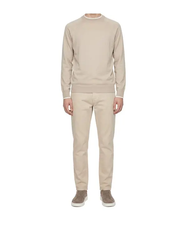 Eleventy Crewneck Raglan-sleeved Tipped-trim Jumper