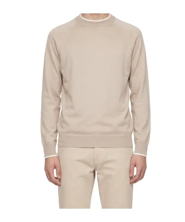Eleventy Crewneck Raglan-sleeved Tipped-trim Jumper