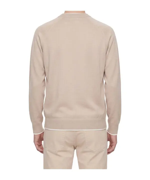 Eleventy Crewneck Raglan-sleeved Tipped-trim Jumper