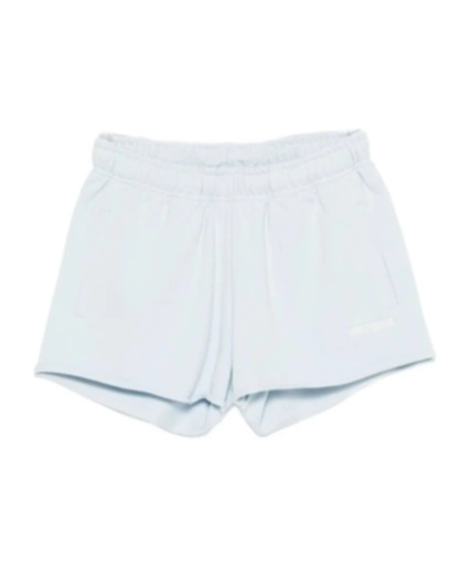 WRSTBHVR Itia Logo-embroidered Raw-edge Shorts - Icewater