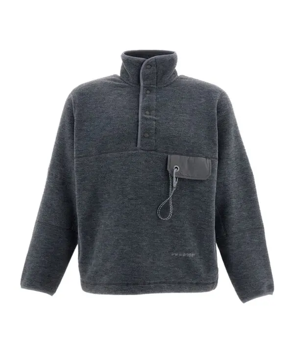 AND WANDER Fleece-knit Panelled Sweatshirt
