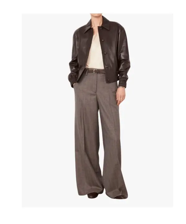 Officine Générale Collared Leather Bomber Jacket