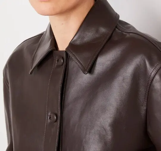 Officine Générale Collared Leather Bomber Jacket