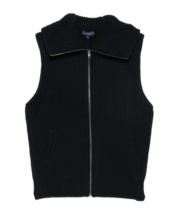 Soeur Zip-up Chunky Rib Knit Vest