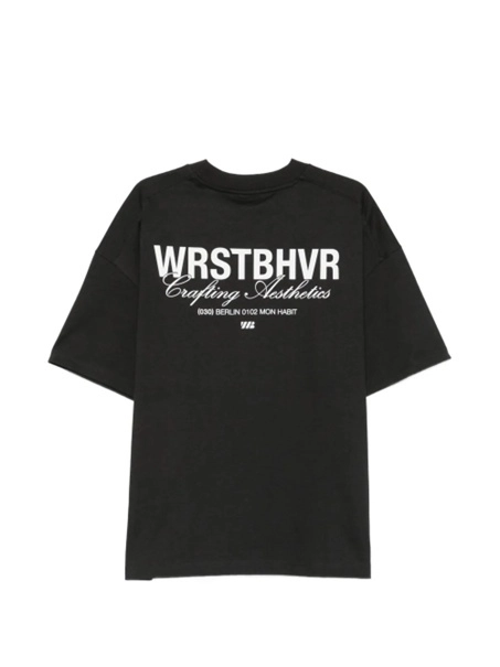 WRSTBHVR Studio V13 Logo-print Drop-shoulder T-shirt