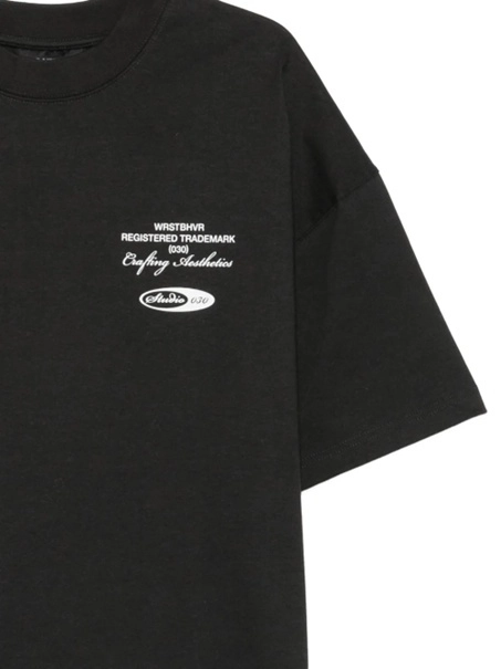 WRSTBHVR Studio V13 Logo-print Drop-shoulder T-shirt