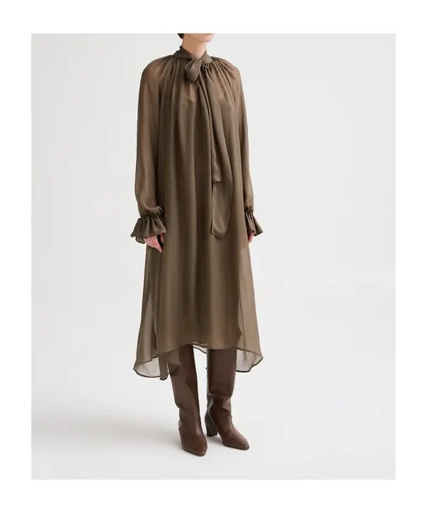 ROBERTO COLLINA Silk Dress With Bow