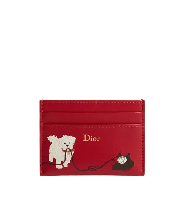 Dior Freesia Card Holder - Red