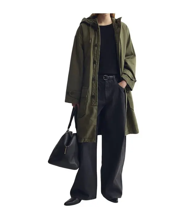 NILI LOTAN Hooded Multi-pocket Long Parka