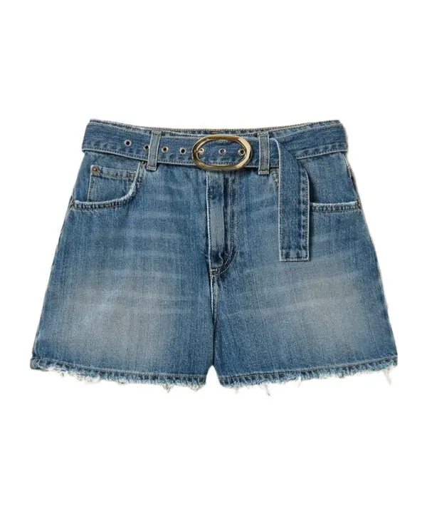 TWINSET Logo Denim Shorts