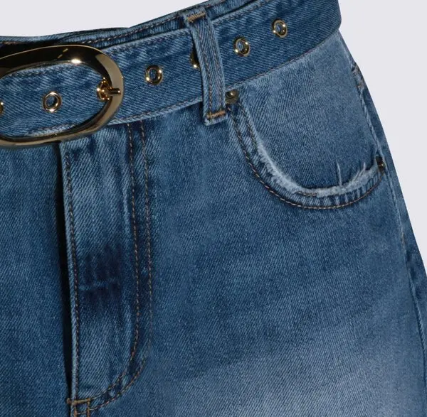 TWINSET Logo Denim Shorts