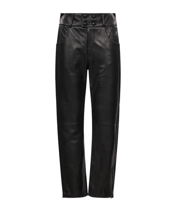 BLAZÉ MILANO Buttoned Straight-leg Pants - Black