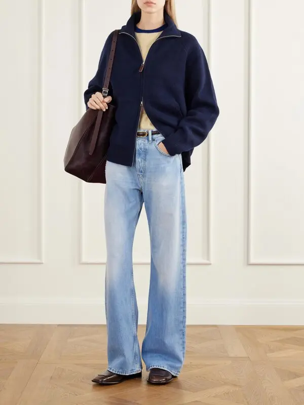 Guest In Residence Rib-trimmed Felted Jacket