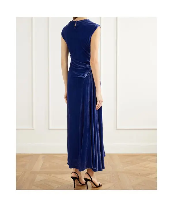 Simkhai Burke Pleated Velvet Midi Dress
