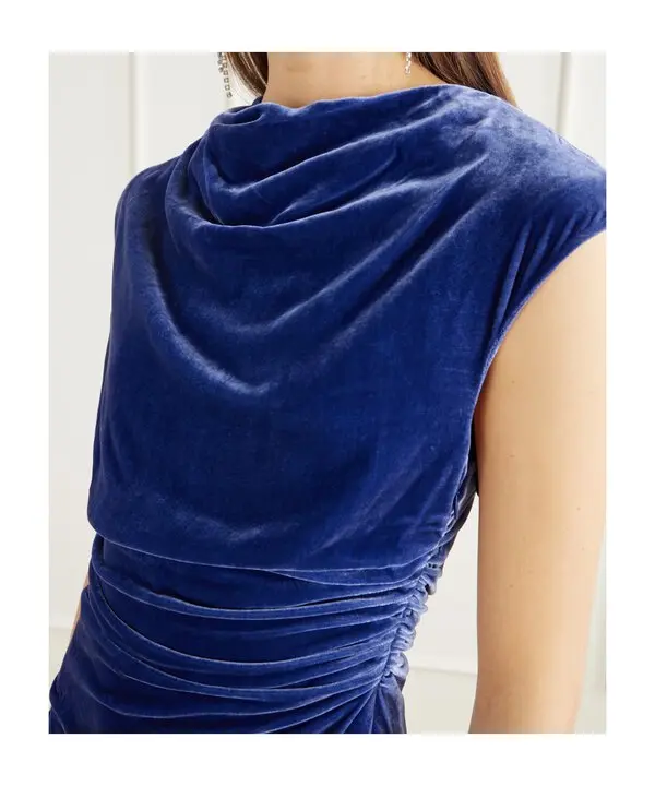 Simkhai Burke Pleated Velvet Midi Dress