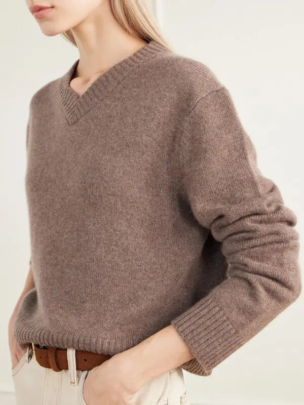 JAMES PERSE Rib-trimmed Cashmere Sweater