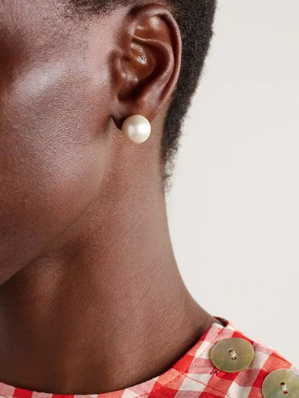 Sophie Bille Brahe 14-karat Recycled Gold Pearl Earrings