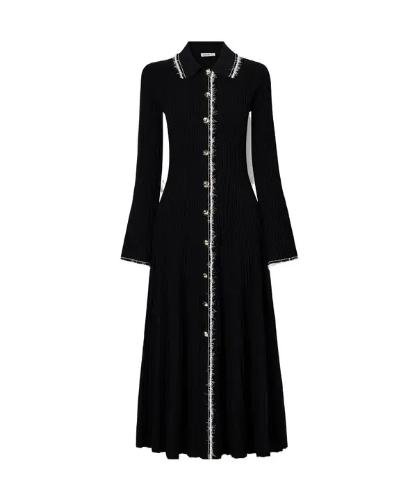 Simkhai Orelia Ribbed Midi Dress - Black
