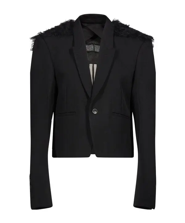 Rick Owens Fur-trim Tailored Blazer