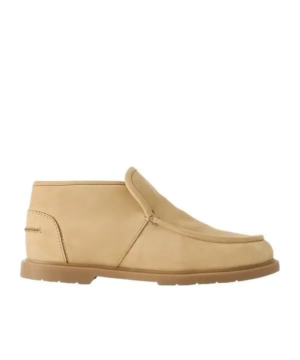 YVES SALOMON Suede Ankle Boots - Nude