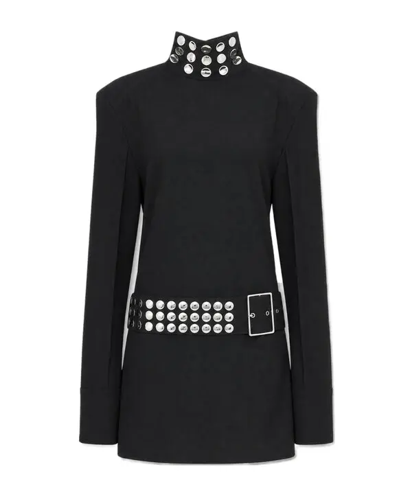 IRO PARIS Oneiric Studded Belt Mini Dress - Black
