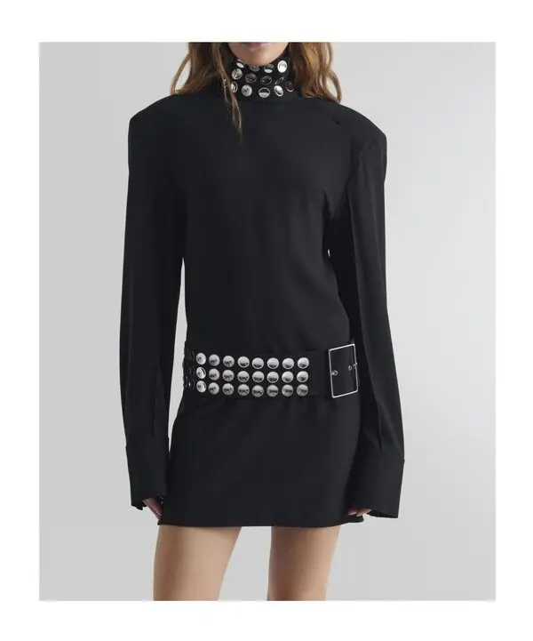 IRO PARIS Oneiric Studded Belt Mini Dress