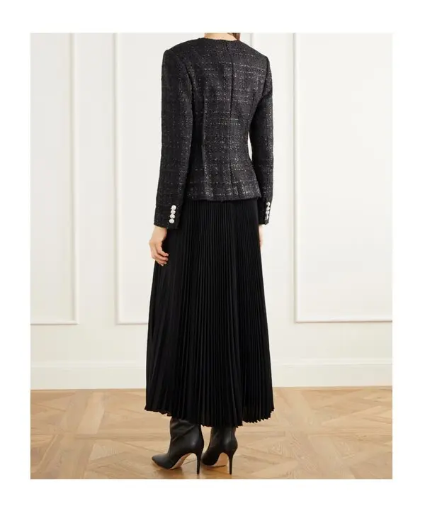 Simkhai Claudina Tweed Long-sleeve Dress