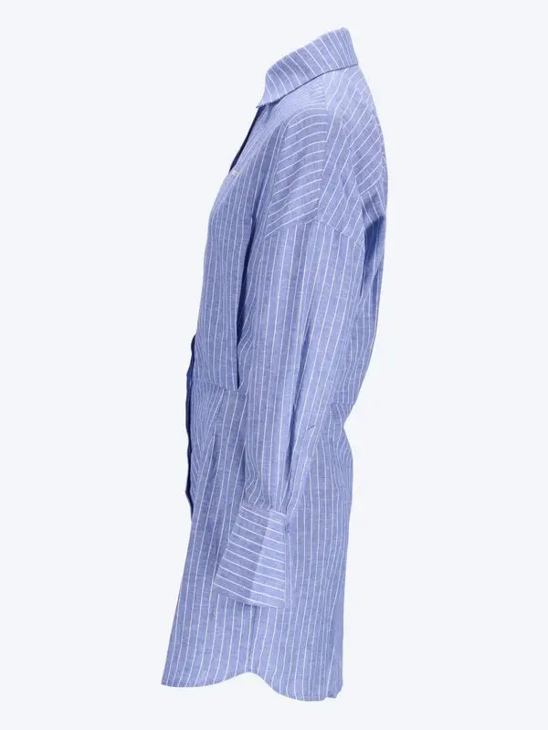 WRSTBHVR Pinstripe-pattern Mini Shirt Dress - Lavender