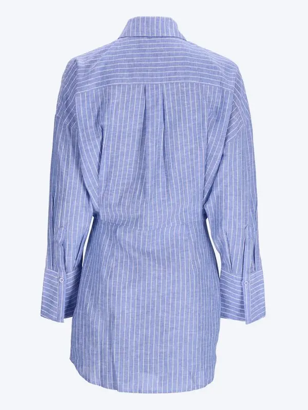 WRSTBHVR Pinstripe-pattern Mini Shirt Dress - Lavender
