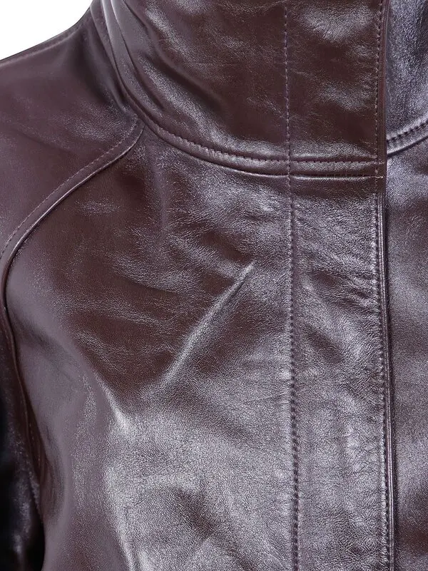Soeur Gamma Stand-collar Leather Jacket