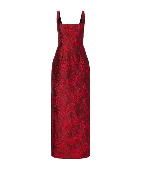 EMILIA WICKSTEAD Paneled Darted Floral-cloqué Gown