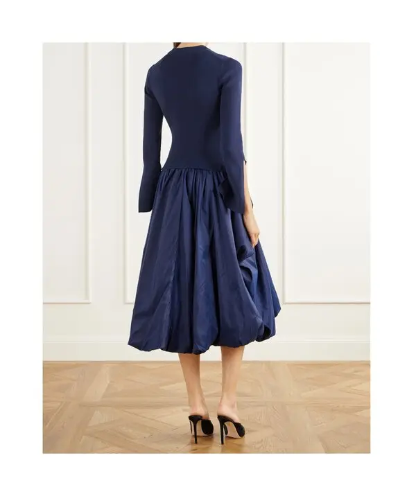 Simkhai Kenlie Pleated Ribbed-knit Midi Dress