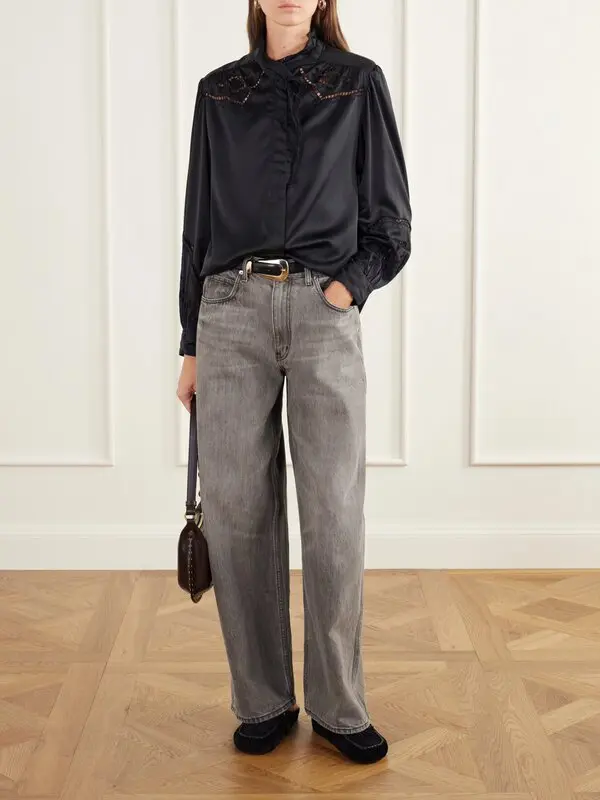 Isabel Marant Étoile Broderie Anglaise Silk-blend Blouse