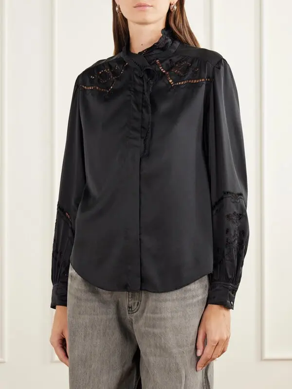 Isabel Marant Étoile Broderie Anglaise Silk-blend Blouse