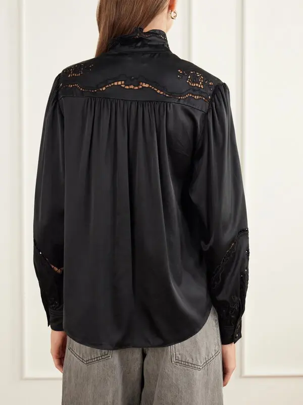 Isabel Marant Étoile Broderie Anglaise Silk-blend Blouse