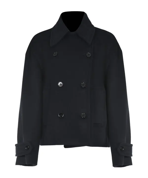 DONDUP Double-breasted Short Coat - Black