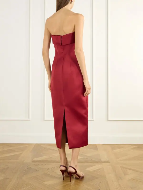 EMILIA WICKSTEAD Strapless Darted Duchess-satin Midi Dress