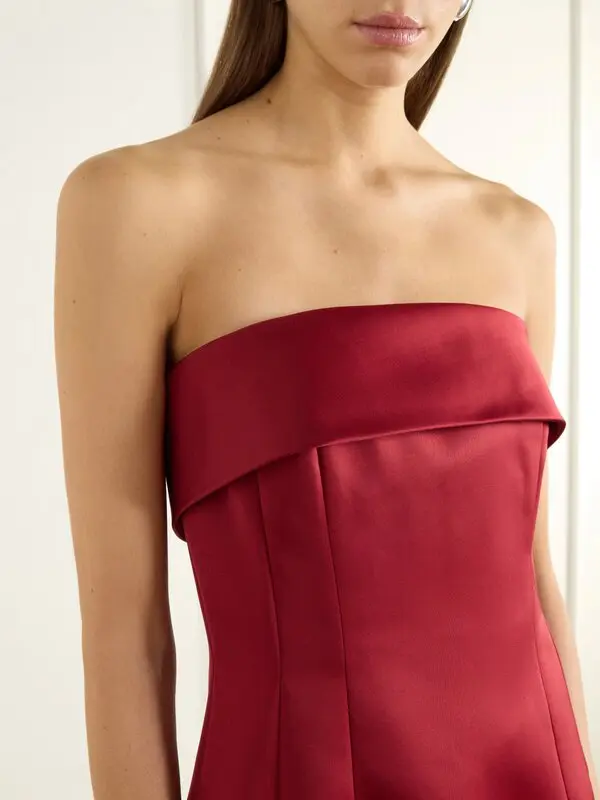 EMILIA WICKSTEAD Strapless Darted Duchess-satin Midi Dress