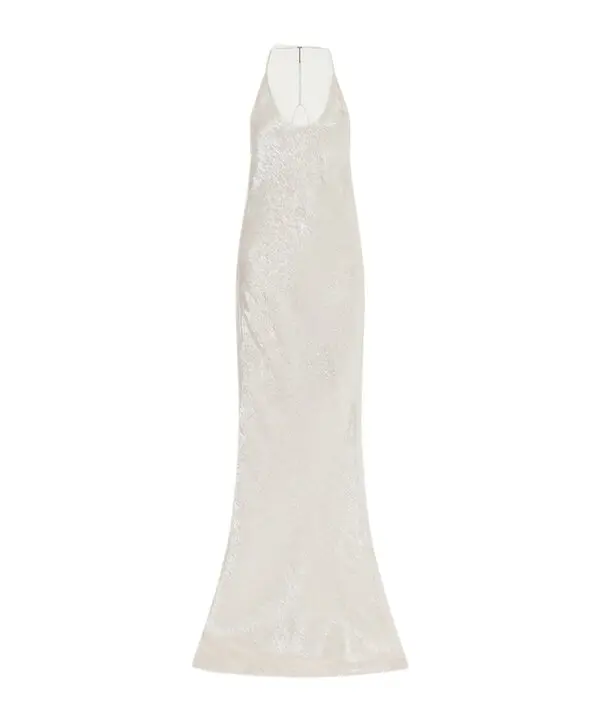 TOM FORD Metallic Lamé Maxi Dress - White