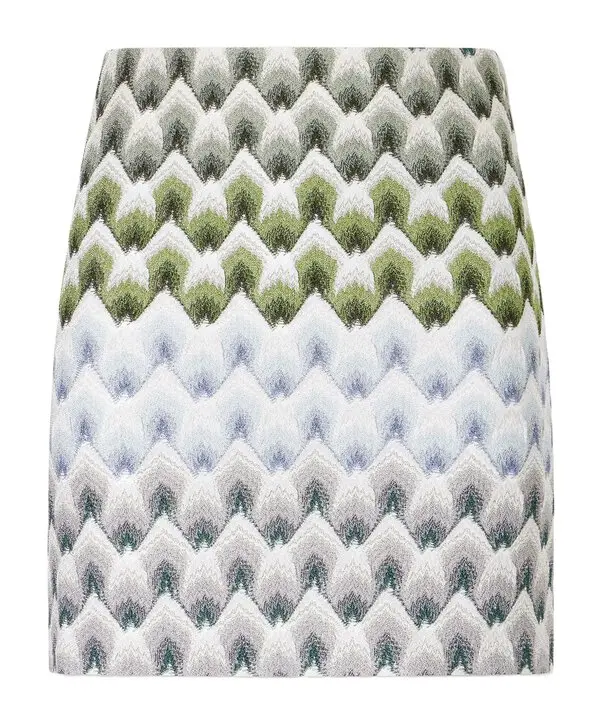 Missoni Striped Metallic Crochet-knit Mini Skirt - White
