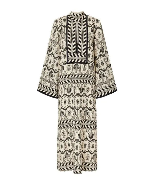 Johanna Ortiz Printed Jacquard Maxi Dress - Black