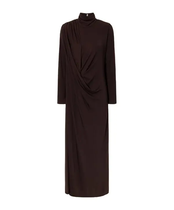 Johanna Ortiz Draped Gathered Stretch-jersey Maxi Dress